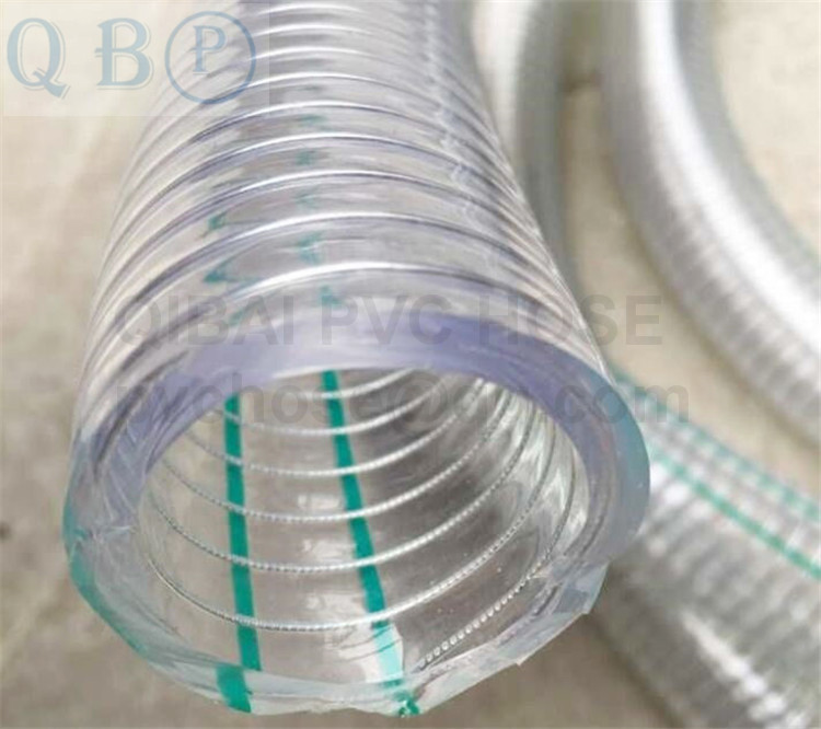 PVC reinforced steel wire hose With green line – QIBAI PVC HOSE